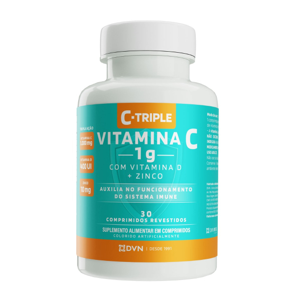 C Triple - Vitamina C com Vitamina D e Zinco -Divina Pharma